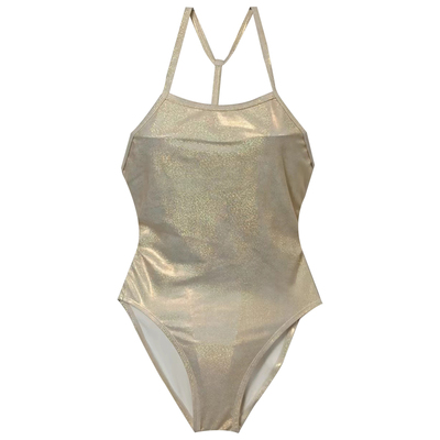 艾慕狐后背单交叉女连体泳衣收腰