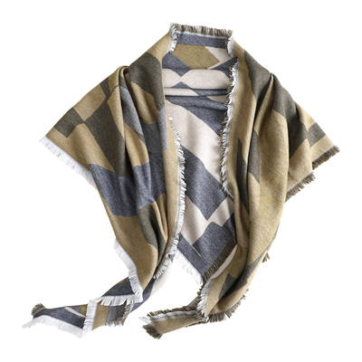三角几何方块围巾女冬季保暖加厚