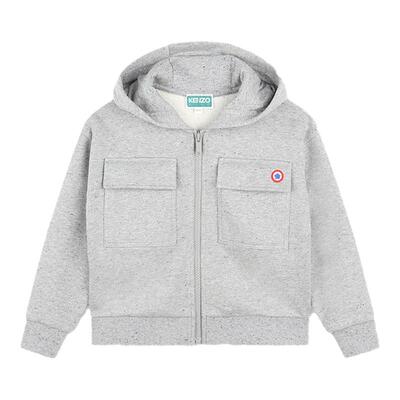 KENZO KIDS童装春秋儿童休闲刺绣连帽拉绒卫衣外套K60702
