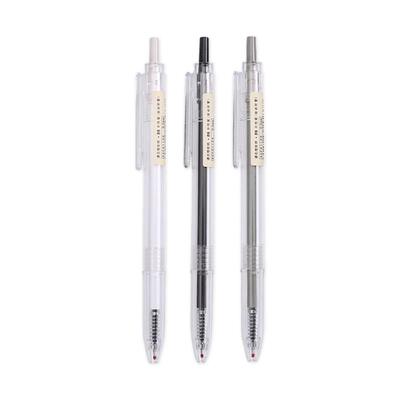 晨光本味按动中性笔 81108新款细尖锥笔尖/83007全针管/ST笔头0.5mm 学生用按动式按压黑色签字笔黑笔