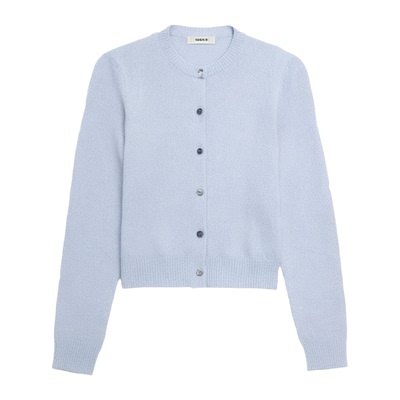 CHICC3山羊绒极简直身针织衫贝壳扣开衫圆领毛衣秋冬百搭叠穿