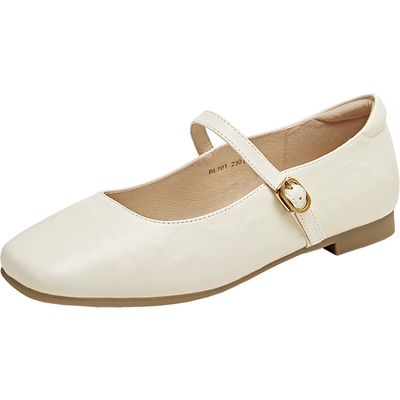 天美意新款商场同款法式温柔浅口平底女玛丽珍鞋BL101AQ5