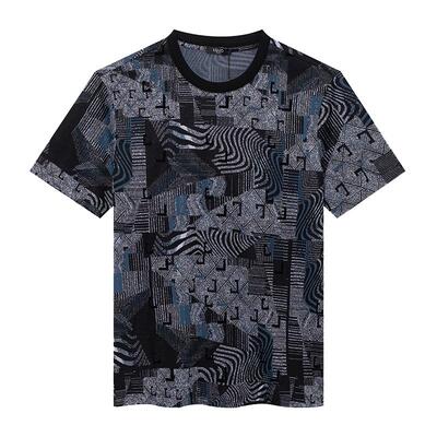 蓝色短袖刺绣LIU·JOUOMO