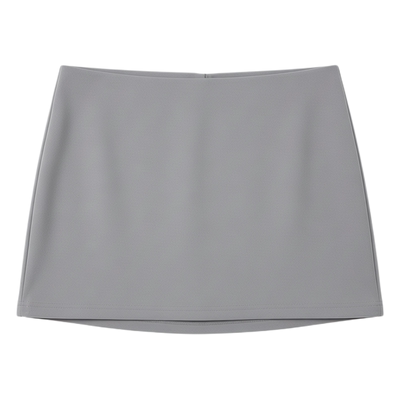 轻熟简约灰色低腰光泽感半身裙