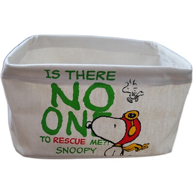 可爱卡通小狗桌面杂物帆布收纳筐