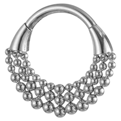8mm三层微米珠搭扣闭口环钛合金