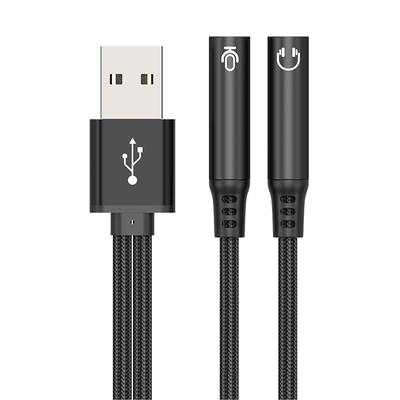 USB转双3.5mm耳麦音频转换器