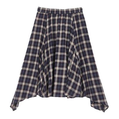 MOUSSY 2026秋季新品复古风撞色不规则系带半身裙女028JSC31-1056