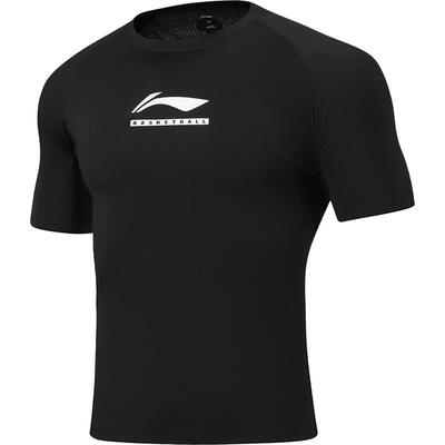 李宁紧身圆领男弹力短袖紧身衣