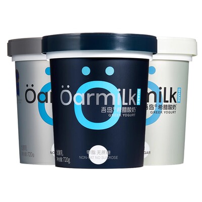 Oarmilk吾岛0脂无蔗糖希腊酸奶720g桶装高蛋白低温酸奶-日期过半