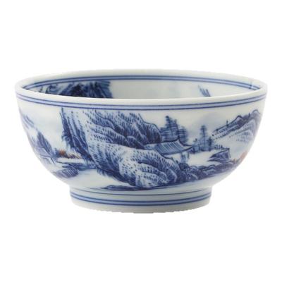 景德镇手工青花手绘山水茶杯单杯