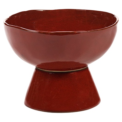 比利时Serax LA MERE复古红色餐具陶瓷家用碗高脚深盘西餐盘圆盘