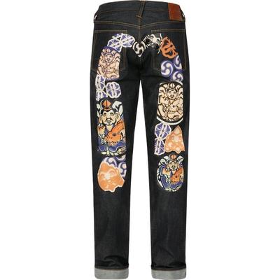 EVISU男士家花大M印花牛仔裤