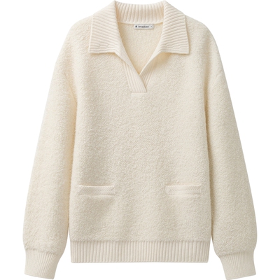 【播奥莱】播慵懒风柔软翻领针织衫女冬宽松毛衣DDR4SD5222