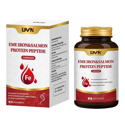 DVN血红素铁三文鱼蛋白肽胶囊血红素铁多肽血红蛋白多肽血素60粒/
