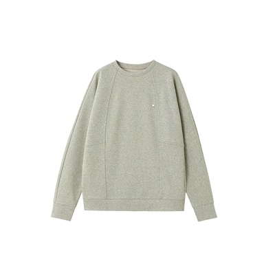 XWI欣未通勤百搭蝙蝠袖纯色卫衣女2026春季宽松慵懒风设计感上衣