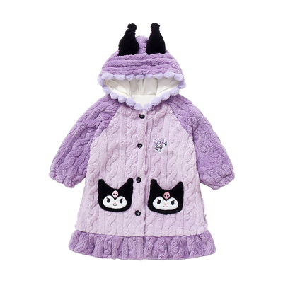 库洛米睡袍冬季~双层加绒加厚