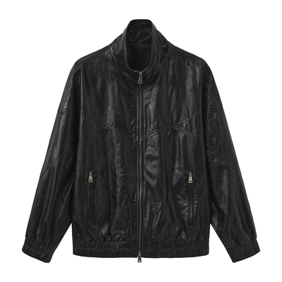 G家男装秋冬季新款油蜡皮仿古做旧真皮皮衣外套G25X124005/000潮