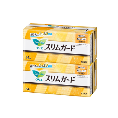 日本花/王日用卫生巾17cm护垫34片纯棉迷你姨妈巾绵柔亲肤干爽