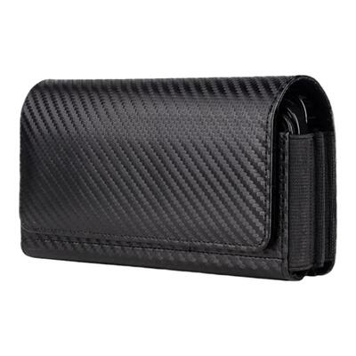碳纤纹双格双层手机腰包