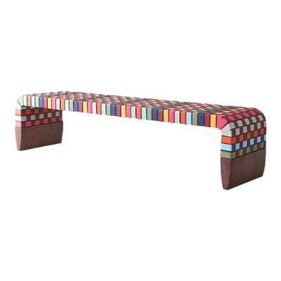 意大利皮革黑胡桃马鞍皮编织条凳