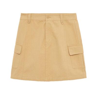 古木夕羊纯棉工装风半身裙女夏季复古高腰显瘦小个子半裙