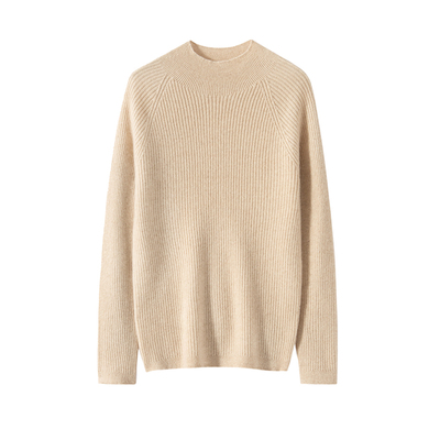 2025秋冬款100%纯山羊绒衫女半高领针织打底衫宽松慵懒风套头毛衣