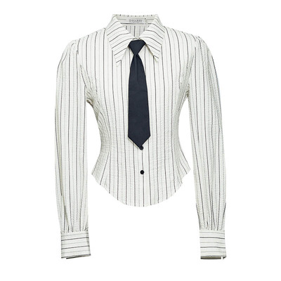 D-HARRY/迪哈利收腰条纹长袖衬衫