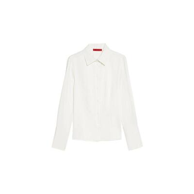 MAX&Co.女装LPS英格兰白色刺绣棉质衬衫8111035202