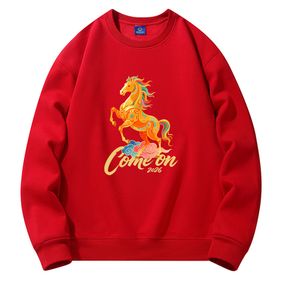 马年本命年大红加绒卫衣年会定制