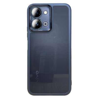 适用于vivoy500i自带镜头膜手机壳y500i镜头全包保护套y500新款VIVO防滑边软壳y500pro透明黑vivo防摔外壳