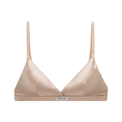 轻奢缎面细肩带法式三角杯