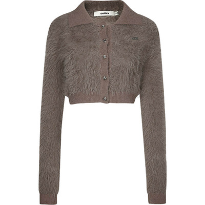 GUUKAHERO深咖色开衫毛衣