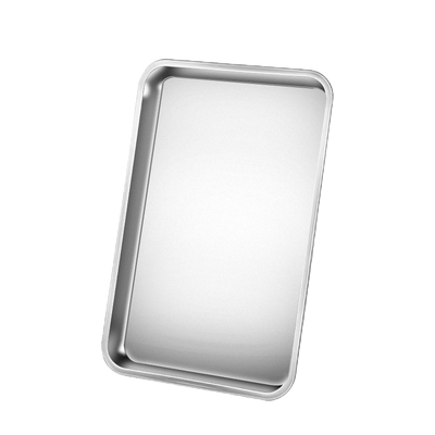 加厚304不锈钢托盘平底方盘长方形商用蒸饭盘食品级烧烤盘大方盘