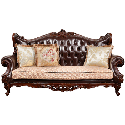 圣蒂伯爵客厅真皮布艺沙发