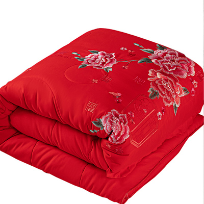 大红喜被结婚房中式绣花被被芯