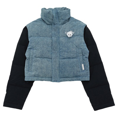 GOODBAI GOODEES毛球装饰立领两穿羽绒服