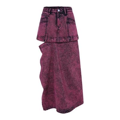 FTT桑葚莓莓牛仔可拆卸半身裙女