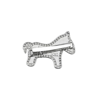 阿吉豆发夹女款银色小马鸭嘴夹