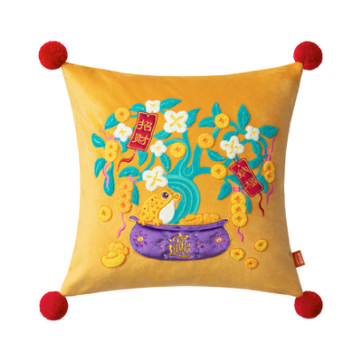 爱诗乐金蟾万贯抱枕沙发靠垫