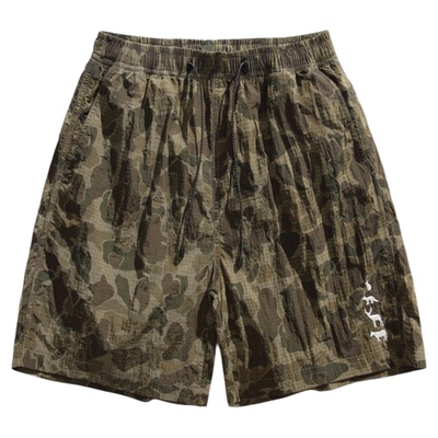 日系迷彩抽绳户外机能短裤