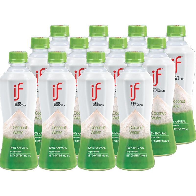 【618抢先加购】泰国进口if100%椰子水椰青水椰汁饮料350ml*12瓶_虎窝淘