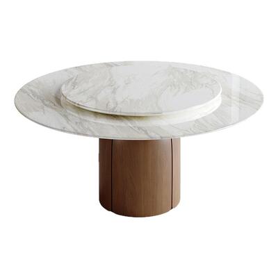 进口天然大理石意式餐桌圆桌