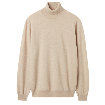 FALCONERI男士时尚通勤简约长袖高领毛衣山羊绒休闲针织衫UML228N