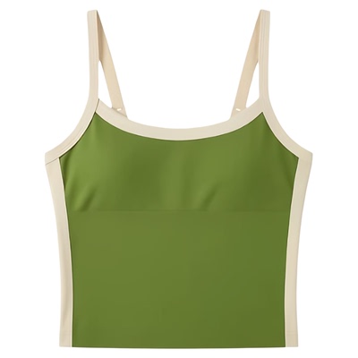 Contrast striped navel strap for women撞色条纹露脐吊带背心女