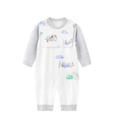 象比家族新生儿双面绒保暖哈衣