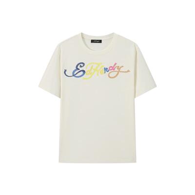 Ed Hardy埃德哈迪2026春季新款男士多彩仿绳绣短袖T恤E1SAM020