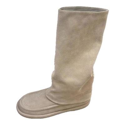 法式真皮厚底长靴女2025新款靴子