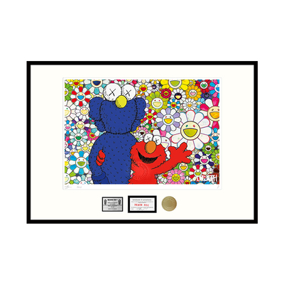 25新品安尼画廊kaws卧室装饰画村上隆版画芝麻街太阳花卧室挂画