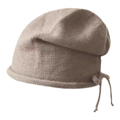 帽子女冬季保暖卷边毛线堆堆帽大头围显脸小针织时尚包头帽男春秋